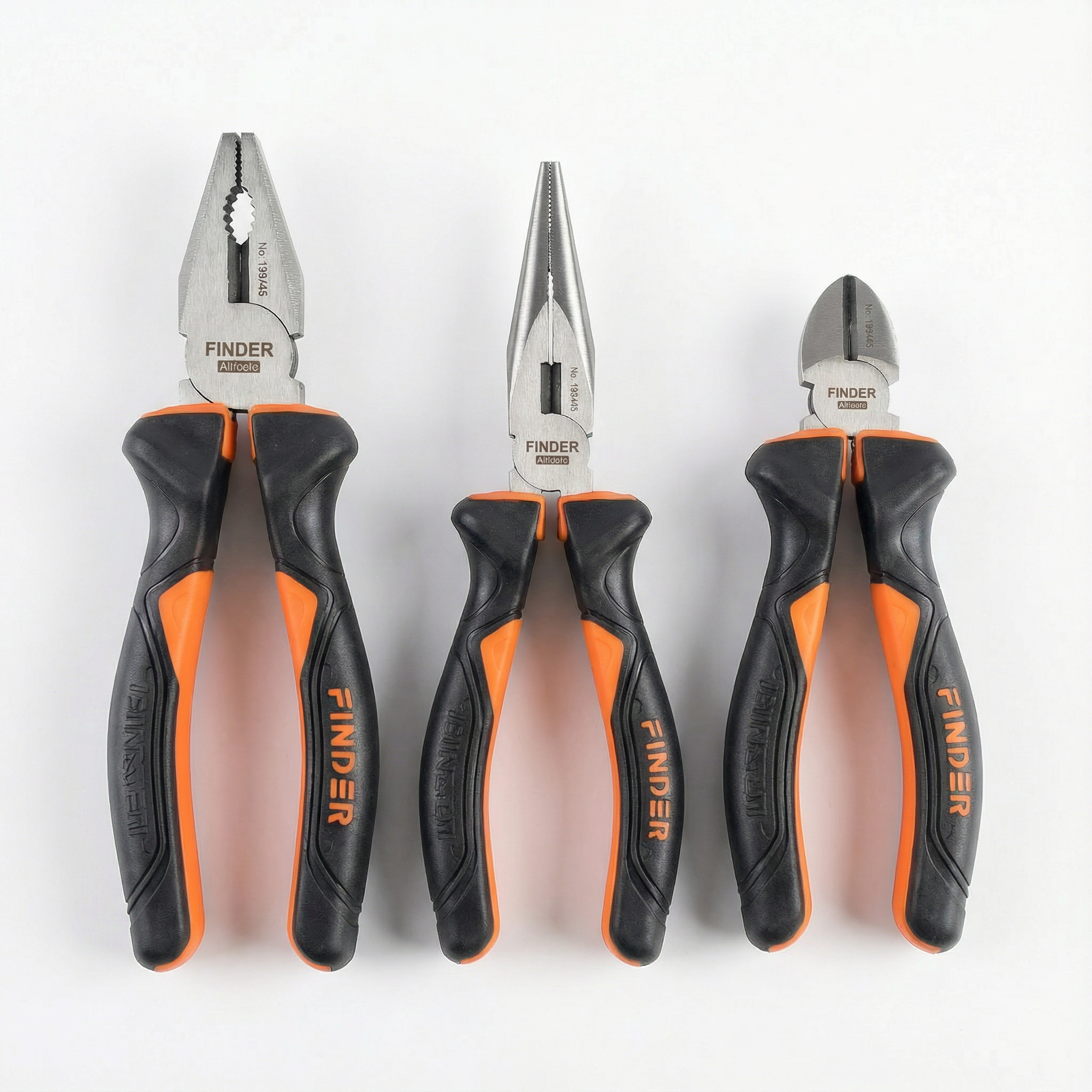 Finder 3-Piece Plier Set (Combination, Diagonal & Long Nose) – Baxton